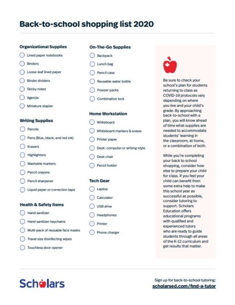 Back-to-School Checklist for Parents [Free Printable] | Scholars Education